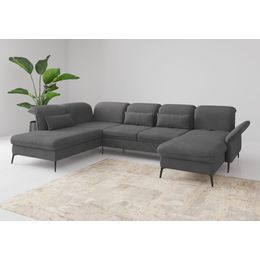 Sit & More Wohnlandschaft SIT & MORE, B:359cm H:92cm T:231cm, grau, 90% Polyester, 10% Polyamid, Sofas, "Emely, inkl. Sitztiefenverstellung", wahlweise mit