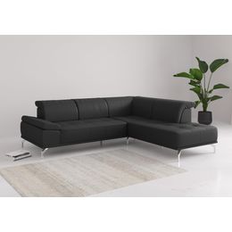Ecksofa Places of Style, B:274cm H:81cm T:235cm, schwarz, Wohnzimmer, Sofas, "Caluna", Inkl.Sitztiefenverstellung, wahlweise mit Kopf- und