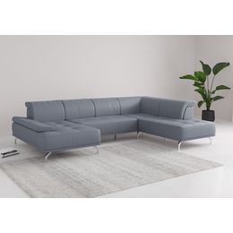 Wohnlandschaft Places of Style, B:334cm H:81cm T:235cm, bunt, Sofas, "Caluna", Inkl.Sitztiefenverstellung, wahlweise mit Kopf- und Armteilverstellung