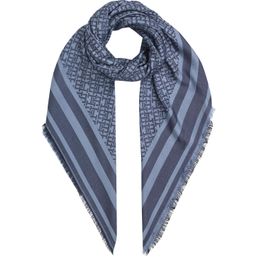 Tommy Hilfiger Damen Modetuch "TH MONOGRAM SQUARE", blau, gemustert, mehrfarbig, Web, Kunstfaser, Modet&uuml;cher