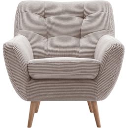 Sessel, B:87cm H:92cm T:92cm, braun, exxpo - SOFA FASHION, Wohnzimmer, Sessel, "Scandi, Loungesessel mit tollem Sitzkomfort, hochwertige Polsterung",