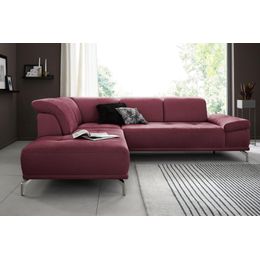 Ecksofa Places of Style, B:262cm H:97cm T:233cm, lila, Luxus-Microfaser Vintageoptik (100% Polyester);Flachgewebe Mura: (100%