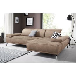 Ecksofa Places of Style, B:269cm H:97cm T:174cm, beige, Flachgewebe Mura: (100% Polyester);Luxus-Microfaser Vintageoptik (100%