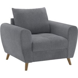 Sessel MR. COUCH, B:96cm H:71cm T:90cm, grau, Novaclean Avanti (100% Polyester), Wohnzimmer, Sessel, "Blackburn II", Passend zu der Garnitur,