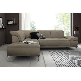 Ecksofa Places of Style, B:262cm H:97cm T:233cm, grau, Luxus-Microfaser Vintageoptik (100% Polyester);Flachgewebe Mura: (100%
