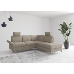 Ecksofa Home Affaire, B:240cm H:93cm T:216cm, grau, 95% Polyester 5% Polyamid, Wohnzimmer, Sofas, "Rochelle", wahlweise mit Bettfunktion, Bettkasten