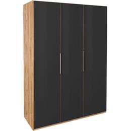 Kleiderschrank wimex, B:150cm H:216cm T:58cm, grau, Schlafzimmer, Schränke, "Level by fresh to go", Türen vollflächig mit farbigem Glas