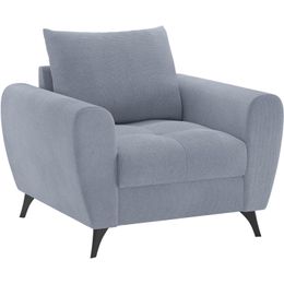 Sessel MR. COUCH, B:96cm H:71cm T:90cm, blau, Memphis (Grundgewebe - 100% Polyester; Nutzschicht- 90% Polyester / 10% Polyamide), Wohnzimmer, Sessel,
