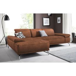 Ecksofa Places of Style, B:269cm H:97cm T:174cm, braun, Flachgewebe Mura: (100% Polyester);Luxus-Microfaser Vintageoptik (100%
