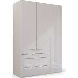 Drehtürenschrank Rauch, B:151cm H:223cm T:60cm, grau, Holzwerkstoff, Schränke, "Purisma", mit Glasfront, Schubladen und umfangreichem Zubehör, mit