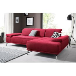 Ecksofa Places of Style, B:269cm H:97cm T:174cm, rot, Flachgewebe Mura: (100% Polyester);Luxus-Microfaser Vintageoptik (100%