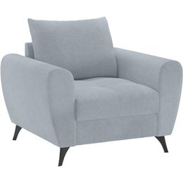 Sessel MR. COUCH, B:96cm H:71cm T:90cm, blau, Novaclean Avanti (100% Polyester), Wohnzimmer, Sessel, "Blackburn II", Passend zu der Garnitur,