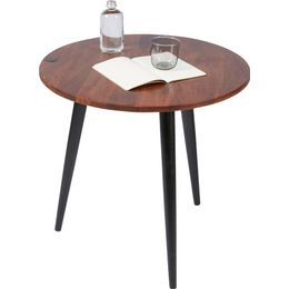 Beistelltisch Tom Tailor HOME, B:50cm H:50cm, schwarz, Wohnzimmer, Tische, "T-WOOD TABLE HIGH", Beistelltisch mit Knopfdetail, dunkles Mangoholz und