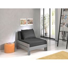 Jugendbett Vipack, B:80cm H:68cm L:98cm, grau, Betten, "Pino, Sessel mit Auszugfunktion und Auflage", universell einsetzbar und ausziehbar zum