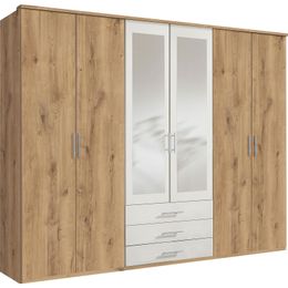 Kleiderschrank wimex, B:270cm H:210cm T:58cm, braun, Schränke, "Ben", mit jeweils drei Schubkästen