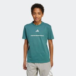 T-Shirt adidas Sportswear "B SJ T", Jungen, Gr. 164, preloved teal, Obermaterial: 100% Baumwolle, Rundhals, Shirts T-Shirt