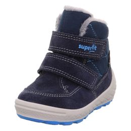 Superfit M&auml;dchen Winterboots "GROOVY 2.0 WMS: Mittel", Gr. 22, blau, Polyester, Veloursleder, Schuhe, Snowboots mit GORE-TEX, Gr&ouml;&szlig;enschablone zum
