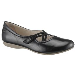 Josef Seibel Damen Riemchenballerina "Fiona 39", Gr. 37, schwarz, Leder, Schuhe, Festtagsschuh, Slipper, Komfortschuh mit &uuml;berkreuztem Gummizug