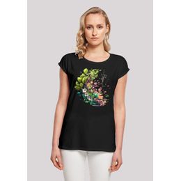 F4NT4STIC Damen T-Shirt "Baum mit Blumen", schwarz, Gr. XXXL, Obermaterial: 100% Baumwolle, Shirts, Print