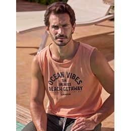 Lerros Herren Muskelshirt "Lerros Herren Tanktop mit Brustprint", orange, Gr. S, 100% Baumwolle, Shirts