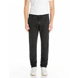 Slim-fit-Jeans Replay "Anbass", Herren, Gr. 33, L&auml;nge 36, schwarz b930, Denim/Jeans, Obermaterial: 99% Baumwolle, 1% Elasthan, slim fit normal, Jeans Slim-fit-Jeans