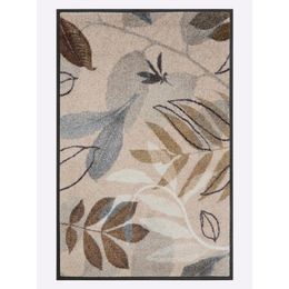 Fu&szlig;matte, B:50cm H:7mm L:75cm, beige, Kunstfaser, Polyamid, Flur, Teppiche