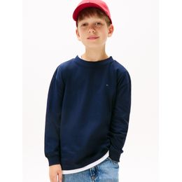 Tommy Hilfiger Jungen Langarmshirt "ESSENTIAL T-SHIRT LS", blau, Gr. 92, unifarben, Single Jersey, Obermaterial: 100% Baumwolle, Shirts, f&uuml;r Kinder