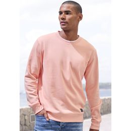 John Devin Herren Sweatshirt, rot, Gr. S, unifarben, angeraute Sweatware, Obermaterial: 60% Baumwolle, 40% Polyester, Sweatshirts, Langarm, Pullover