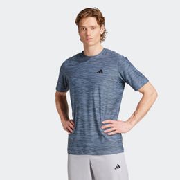 Herren T-Shirt "TR-ES STRETCH T"glow blau mel, schwarz, Gr. S, adidas Performance, Obermaterial: 92% Polyester, 8% Elasthan, Shirts