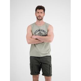 Lerros Herren Muskelshirt "Lerros Herren Tanktop mit Brustprint", grau, Gr. XL, 100% Baumwolle, Shirts