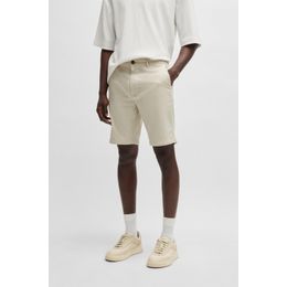 BOSS Orange Herren Chinoshorts "slim Shorts", beige, Gr. 33, unifarben, Web, Obermaterial: 97% Baumwolle, 3% Elasthan, Hosen, in moderner Passform