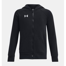 Under Armour Jungen Kapuzensweatjacke "RIVAL", schwarz, Gr. XS, unifarben, Sweatware, Obermaterial: 67% Baumwolle, 33% Polyester, Sweatjacken, Für