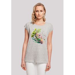 F4NT4STIC Damen T-Shirt "Baum mit Blumen", grau, Gr. XS, Obermaterial: 100% Baumwolle, Shirts, Print