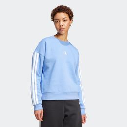 Damen Sweatshirt "W 3S FL SWT", blau, Gr. XS, adidas Sportswear, Obermaterial: 55% Baumwolle, 36% Polyester, 9% Viskose, Sweatshirts