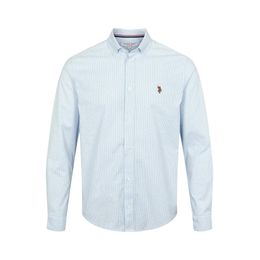 U.S. Polo Assn. Hemd 'Calvert' Herren Größe XXL hellblau / weiß