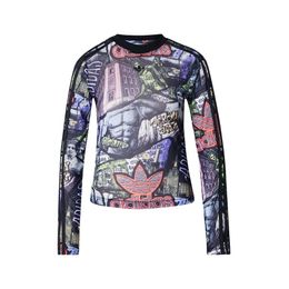 adidas originals Shirt 'Adidas x Jeremy Scott' Damen Größe XL taubenblau / zitronengelb / pastellrot / schwarz