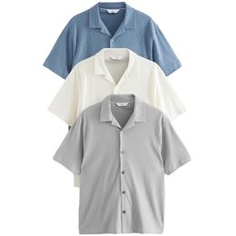 next Button Up Shirt male Blue, Grey, White size S