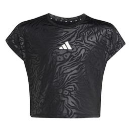 adidas Sportswear Performance Shirt 'All Sports Animal Print Crop' girl Black size 116