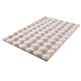 Badematte Kleine Wolke "Cloud", grau (seide), H:28mm, Polyester, Badematten, Badteppich, Uni Farben, Hoch-Tief Effekt, besonders weich