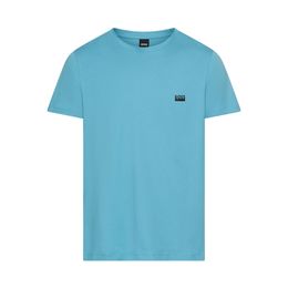 T-Shirt BOSS, Herren, Gr. M, blau (light, pastel blau 453), Jersey, Obermaterial: 100% Baumwolle, unifarben, Casual, Rundhals, Shirts, Rundhals, Jersey, kleines Logo, regular fit