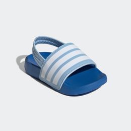 Badesandale adidas Sportswear "ESTRAP KIDS ADILETTE", Gr. 26, weiß (clear sky, cloud weiß, bright royal), Synthetik, Textil, Sportlich, Schuhe