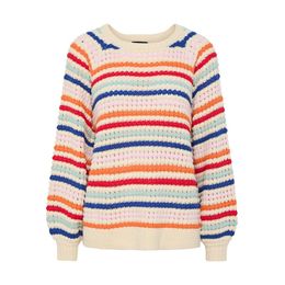 Pieces Pullover 'Dosla' Damen Gr&ouml;&szlig;e XL beige / blau / orange / rosa
