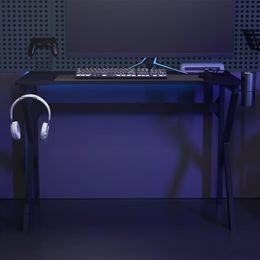 vidaXL Gaming-Schreibtisch mit K-Gestell Schwarz und Rot 110x60x75 cm