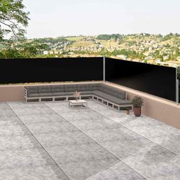 vidaXL Seitenmarkise Ausziehbar Schwarz 117x1200 cm