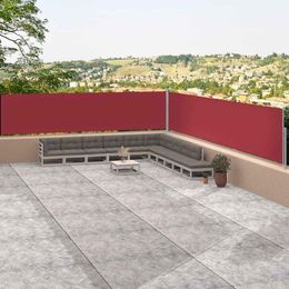 vidaXL Seitenmarkise Ausziehbar Rot 117x1200 cm