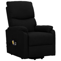 vidaXL Massagesessel mit Aufstehhilfe Schwarz Stoff
