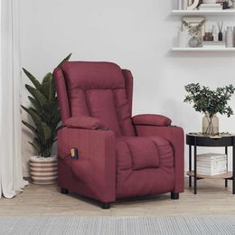 vidaXL Massagesessel Weinrot Stoff