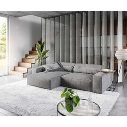 DeLife Ecksofa Sirpio XL 270x170 cm Mikrofaser Taupe Recamiere variabel