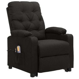 vidaXL Massagesessel mit Aufstehhilfe Schwarz Stoff