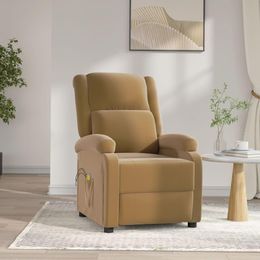 vidaXL Massagesessel Elektrisch Braun Samt
